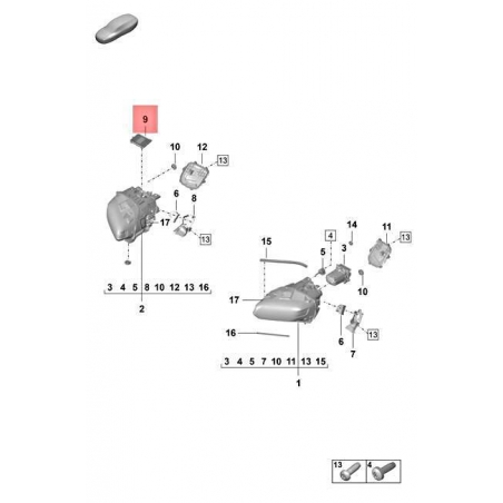 Porsche Taycan Led Far Beyni - 992941592BA